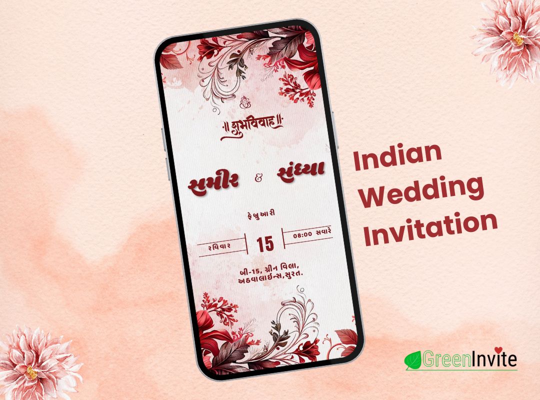 A Beautiful Gujarati Digital Wedding Invitation Card